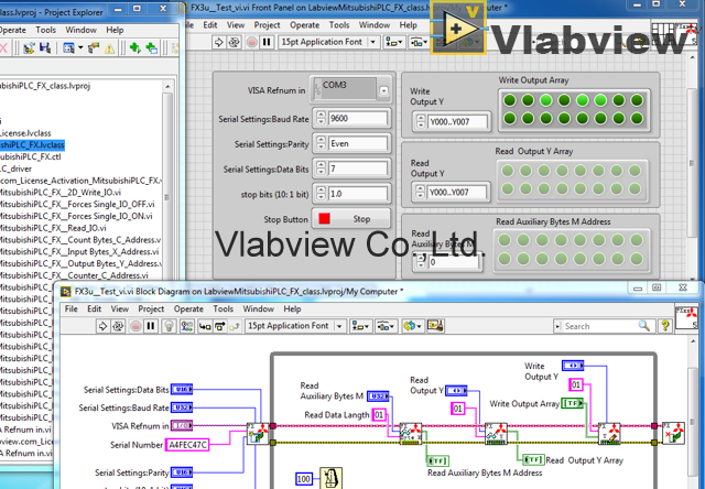Labview Mitsubishi PLC FX1S FX1N FX2N FX3U FX3G - Vlabview Co.,Ltd.